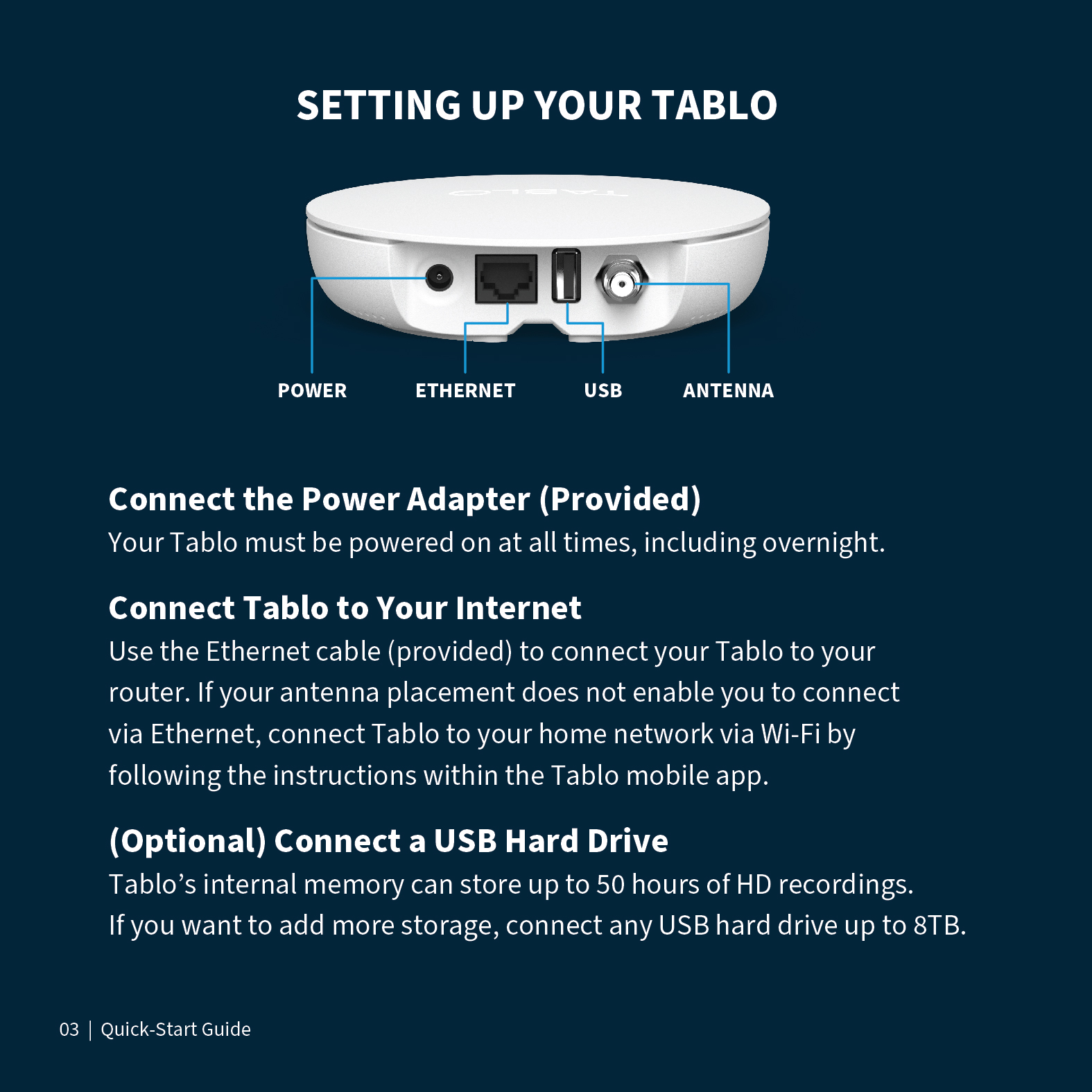 4th Generation Tablo Total System Quick Start Guide – Tablo