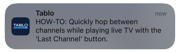 Tablo Push Notifications and Message Center – Tablo