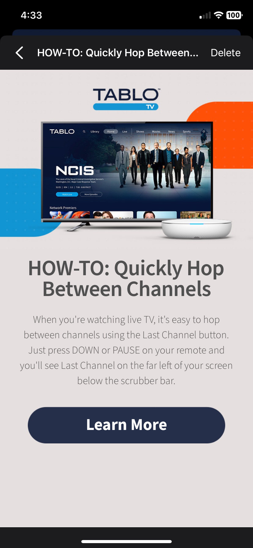 Tablo Push Notifications and Message Center – Tablo