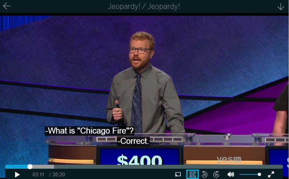 Legacy Tablo Playback Settings: Closed Captions – Tablo